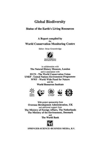 Global Biodiversity: Status of the Earth?s Living Resources by World ...