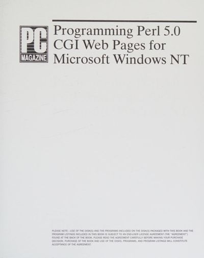 BIBLIO | PC Week Programming Perl 5.0 Web Pages, with CD-ROM (PC ...