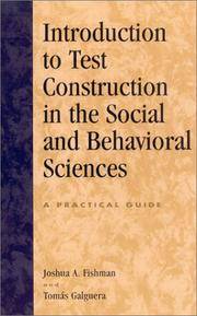 Introduction to Test Construction in the Social and Behavioral Sciences ...