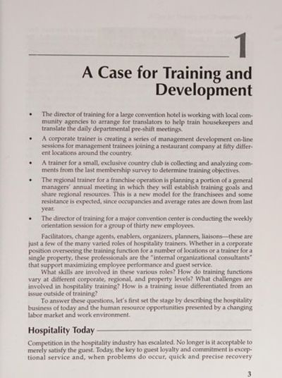 Training and Development for the Hospitality Industry by Debra F Cannon ...