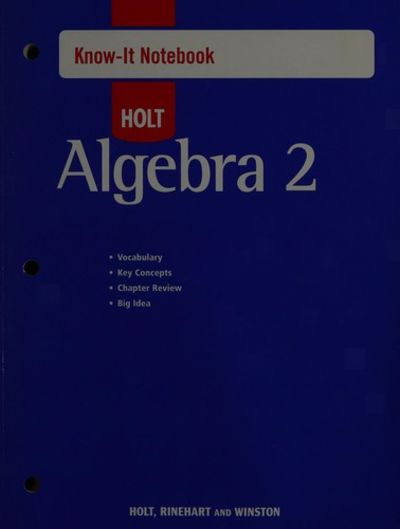 Algebra 2 Book Holt