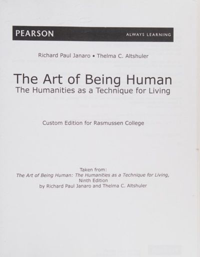 The Art of Being Human: The Humanities as a Technique for Living Custom ...