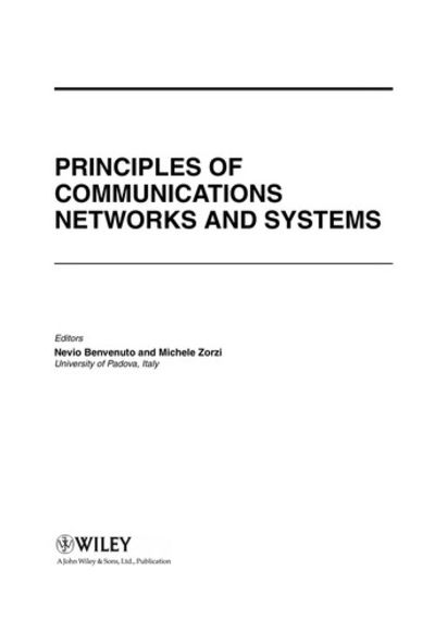 Principles of Communications Networks and Systems by Nevio Benvenuto ...