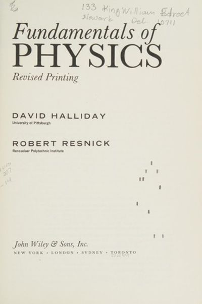 Fundamentals of Physics by David Halliday | Hardcover | 1974-01 | John ...