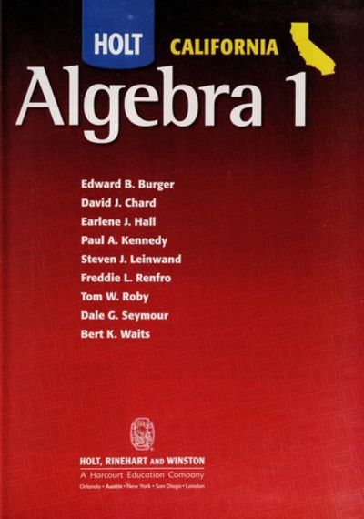 Algebra 1 Textbook Holt