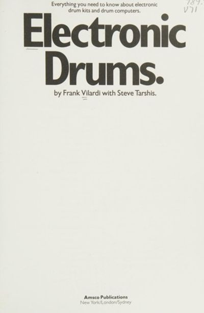 BIBLIO | Electronic Drums by Vilardi, Frank; Tarshis, Steve | Paperback ...