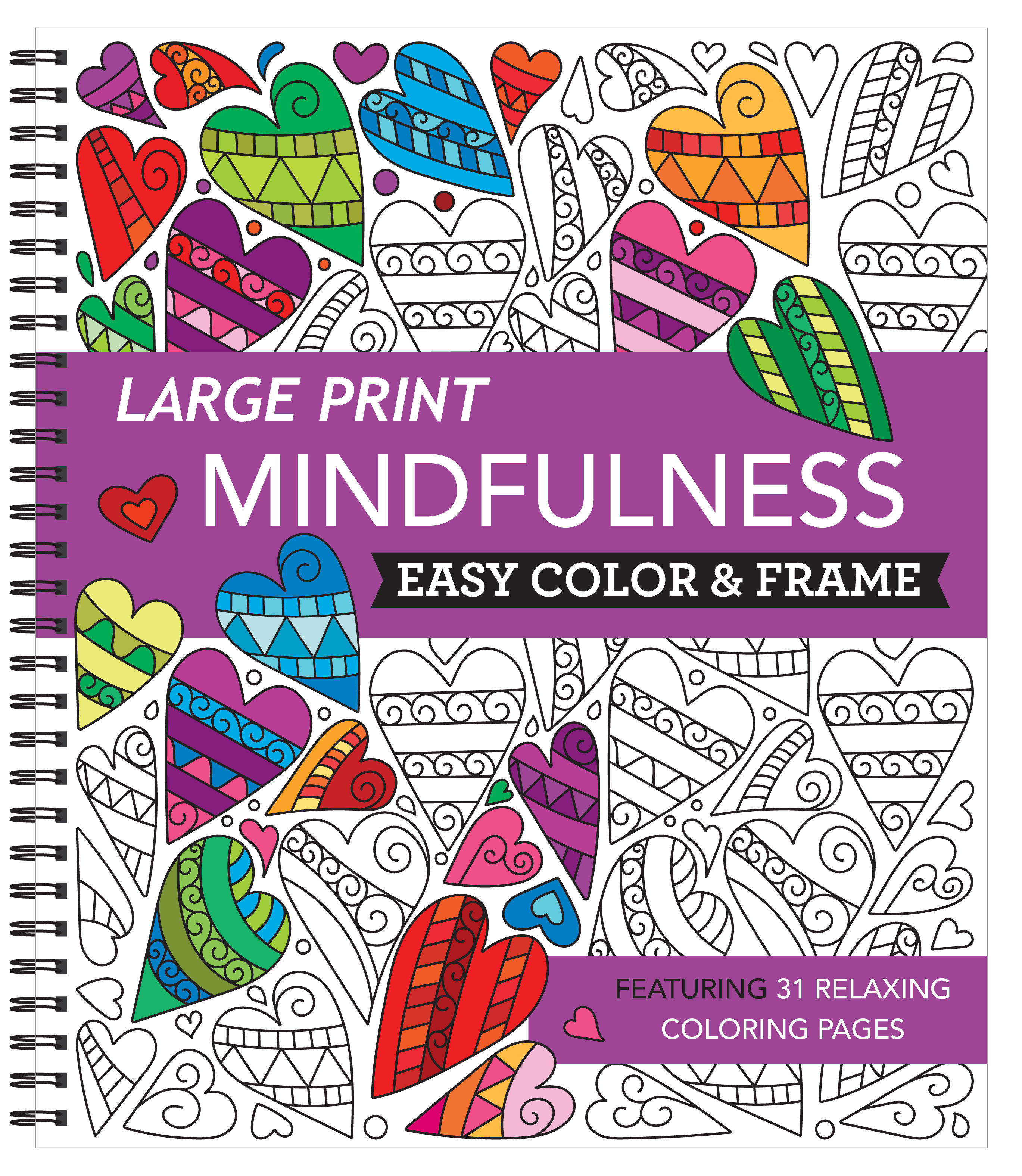 Large Print Easy Color & Frame - Mindfulness (Stress Free Coloring Book ...