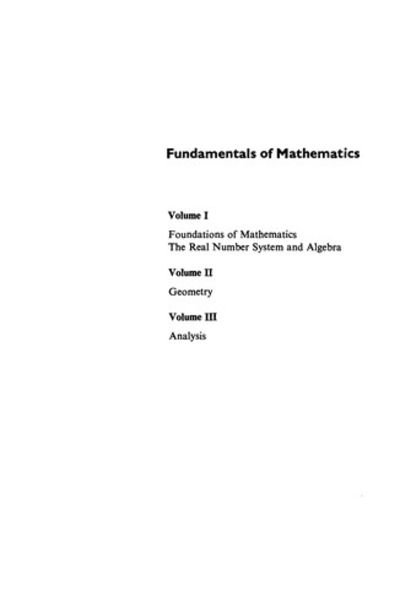 Fundamentals Of Mathematics Vol (95 items) - Biblio