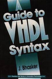A Guide to Vhdl Syntax: Based on the New IEEE Std 1076-1993 by Jayaram Bhasker - Paperback ...