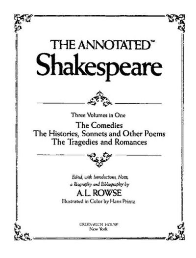 The Annotated Shakespeare (Three Volumes in One): The by The Tragedies ...