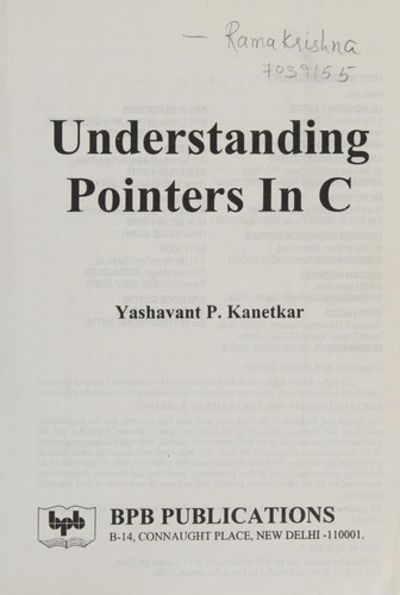 Understanding Pointers In C By Yashavant Kanetkar 