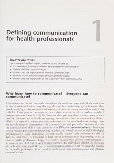 BIBLIO | Communication: Core Interpersonal Skills for Health ...