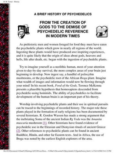 BIBLIO | The Essential Psychedelic Guide by D. M. Turner | Paperback | 1994 | Panther Press (TN ...