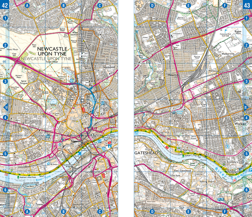 BIBLIO | Hadrian's Wall Path A-Z Adventure Atlas by Geographers' A-Z ...