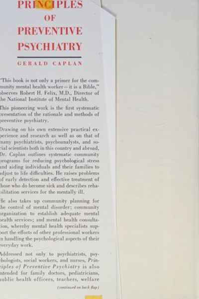Principles of Preventive Psychiatry by Caplan, Gerald | Hardback ...