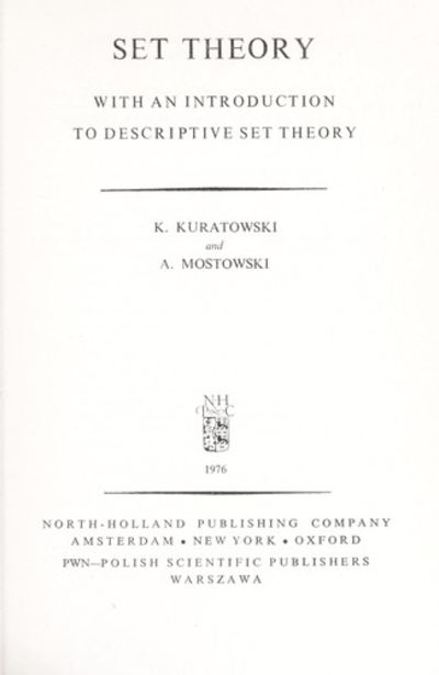 BIBLIO | Set Theory: With an Introduction to Descriptive Set Theory by ...