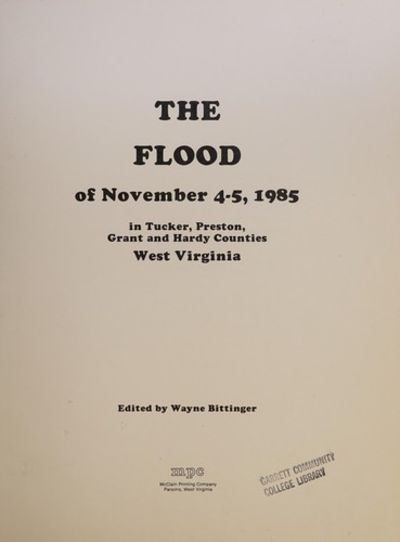 THE FLOOD OF NOVEMBER 4-5, 1985 In Tucker, Preston, Grant and Hardy ...