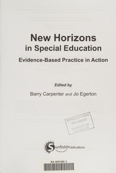New Horizons in Special Education by Barry Carpenter (Editor); Jo Egerton (Editor) | Paperback ...