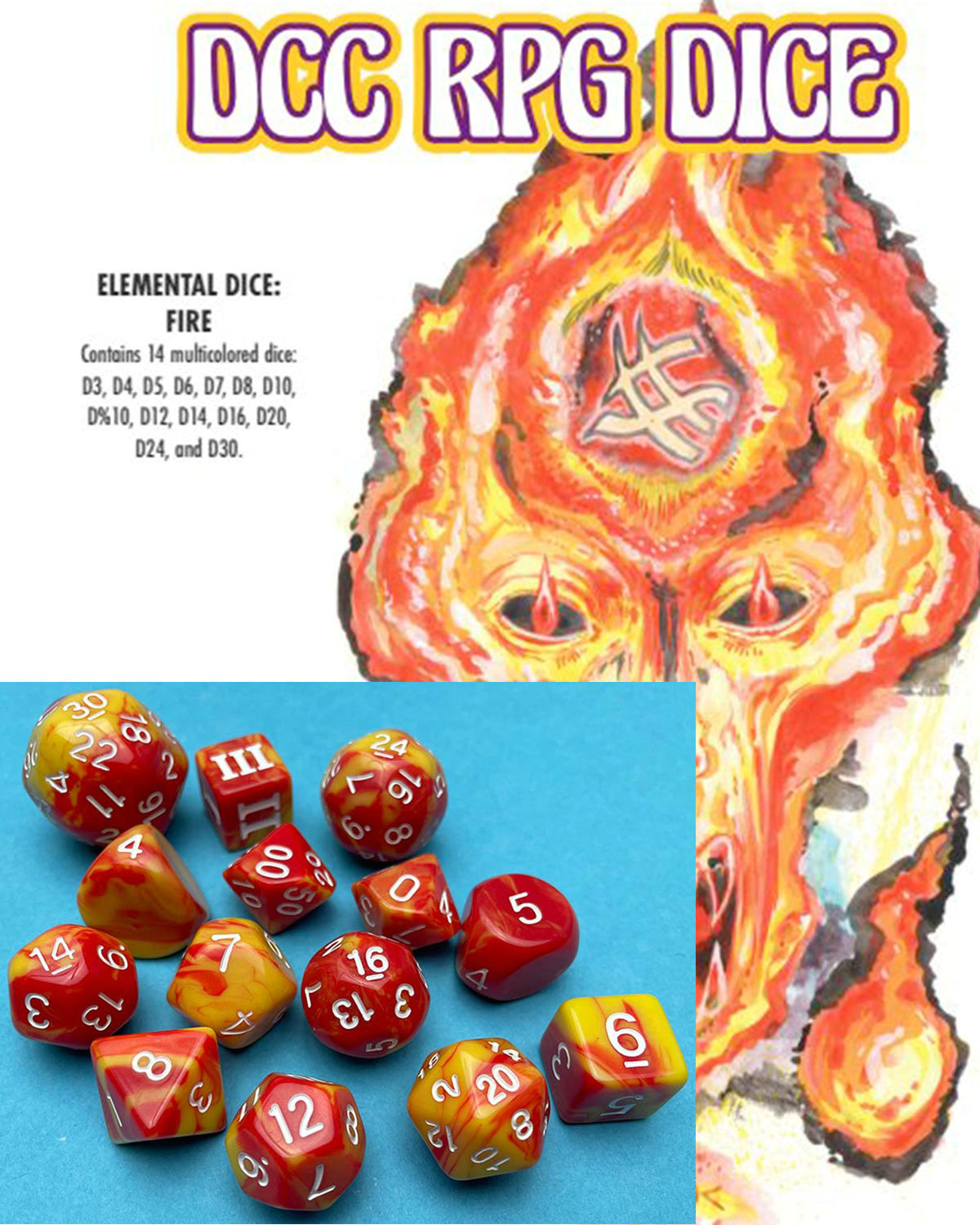 BIBLIO | DCC RPG Dice Set Elemental Dice: Fire by Harley Stroh; Doug ...