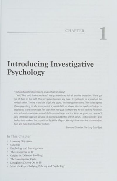 Investigative Psychology: Offender Profiling and the Analysis of ...