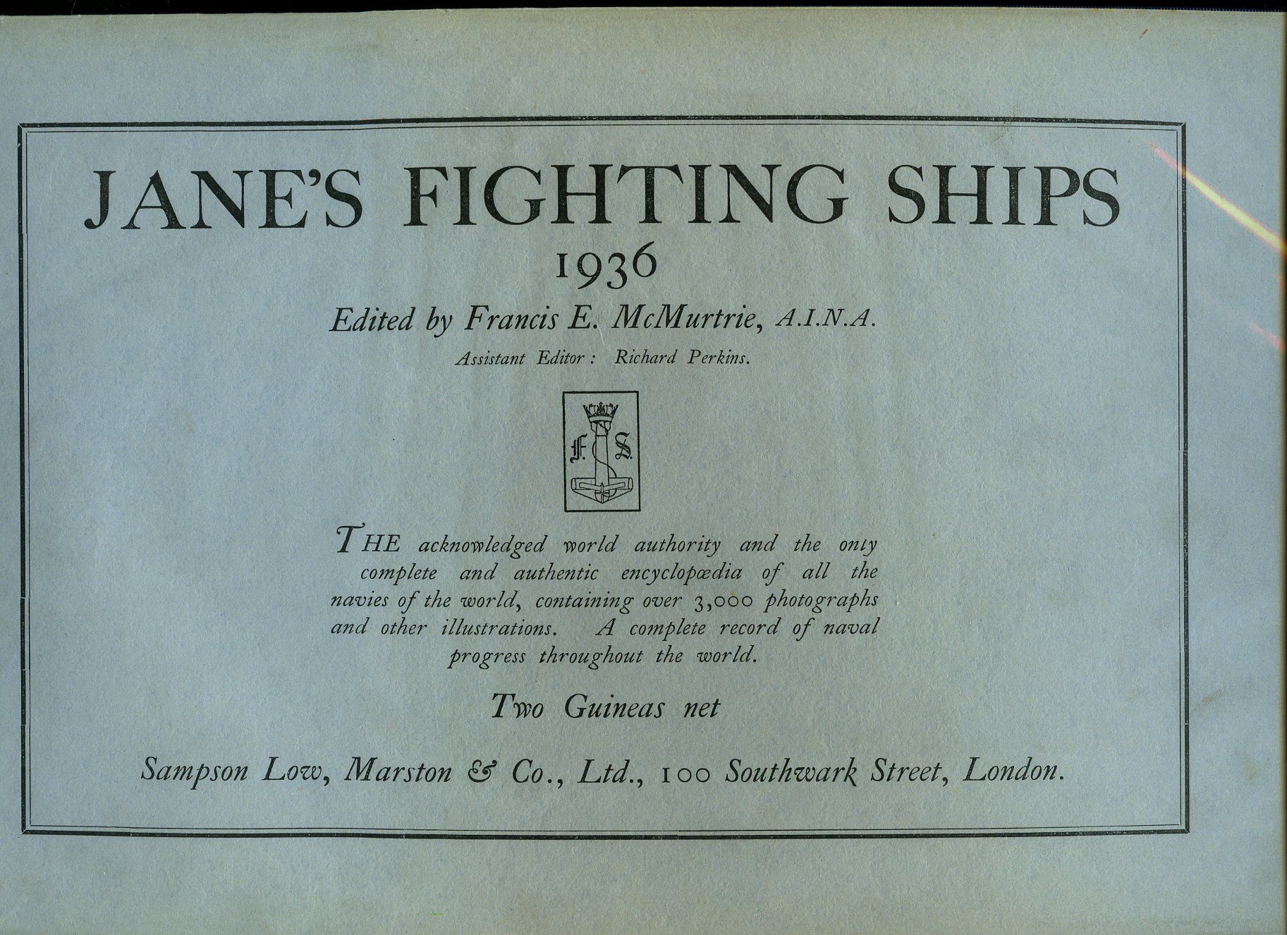 Jane's Fighting Ships 1936 [Fortieth Year of Issue] by McMurtie ...