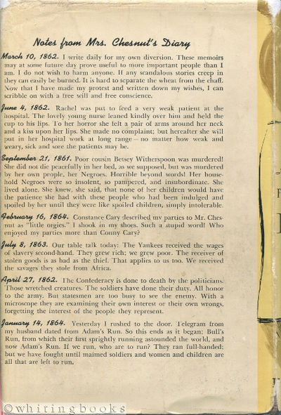 BIBLIO | A Diary from Dixie by Chesnut, Mary Boykin; Edited by Ben Ames ...