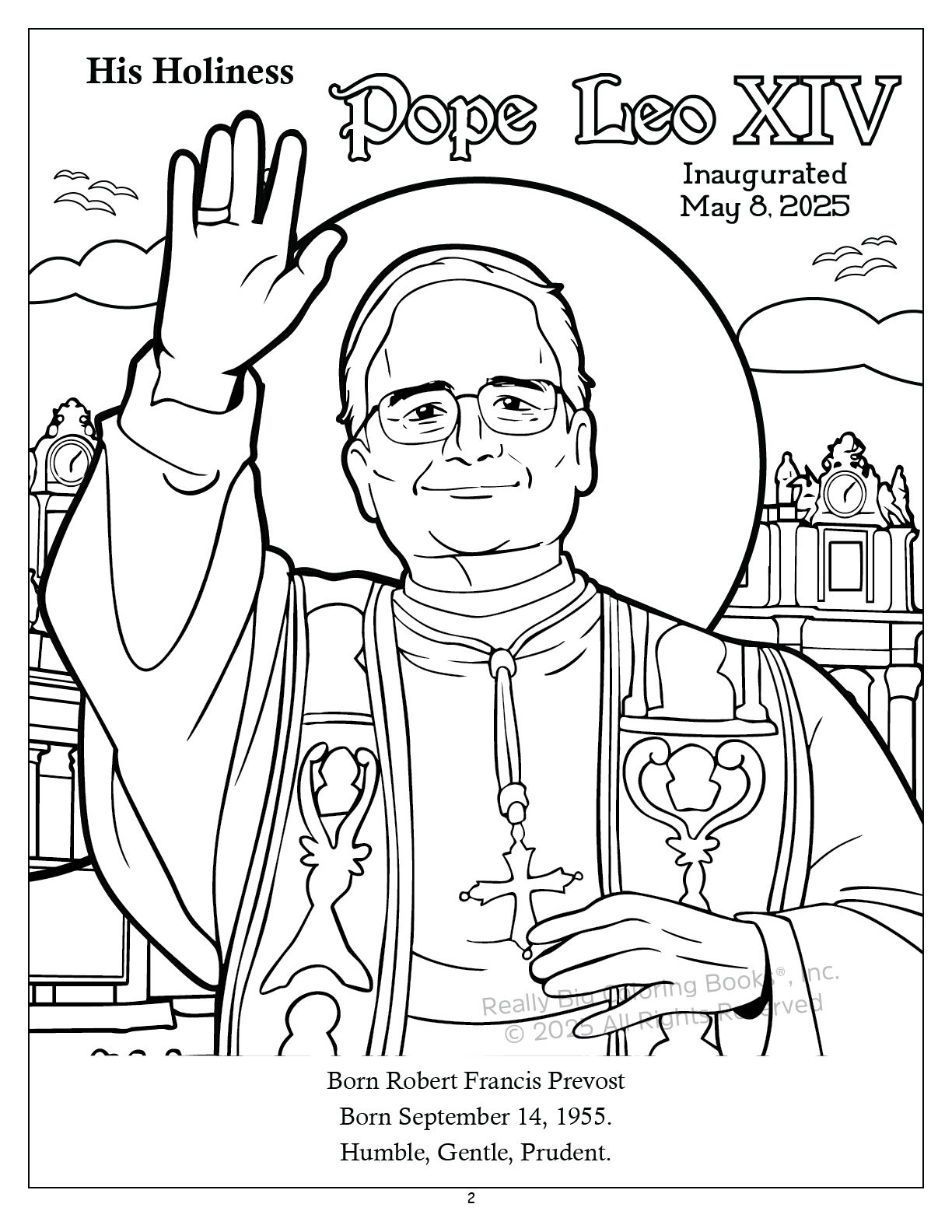 Pope Leo XIV Coloring Book by Really Big Coloring Books® | Square Back ...
