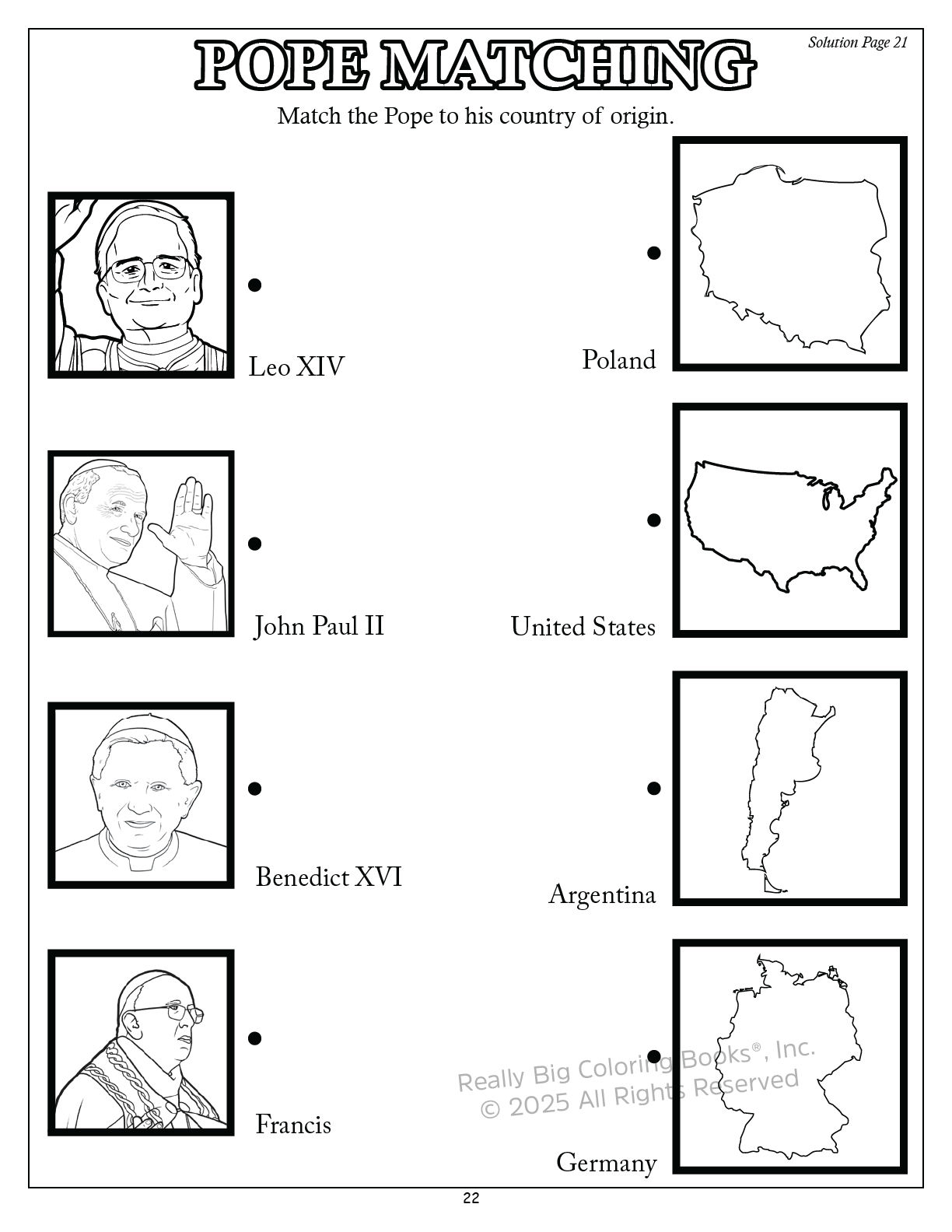 Pope Leo XIV Coloring Book by Really Big Coloring Books® | Square Back ...