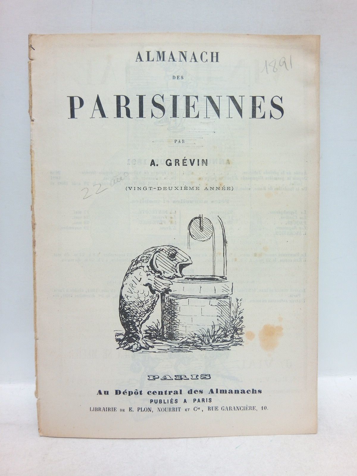 Almanach des Parisiennes. (Vingt-deuxième année) by GREVIN, A ...