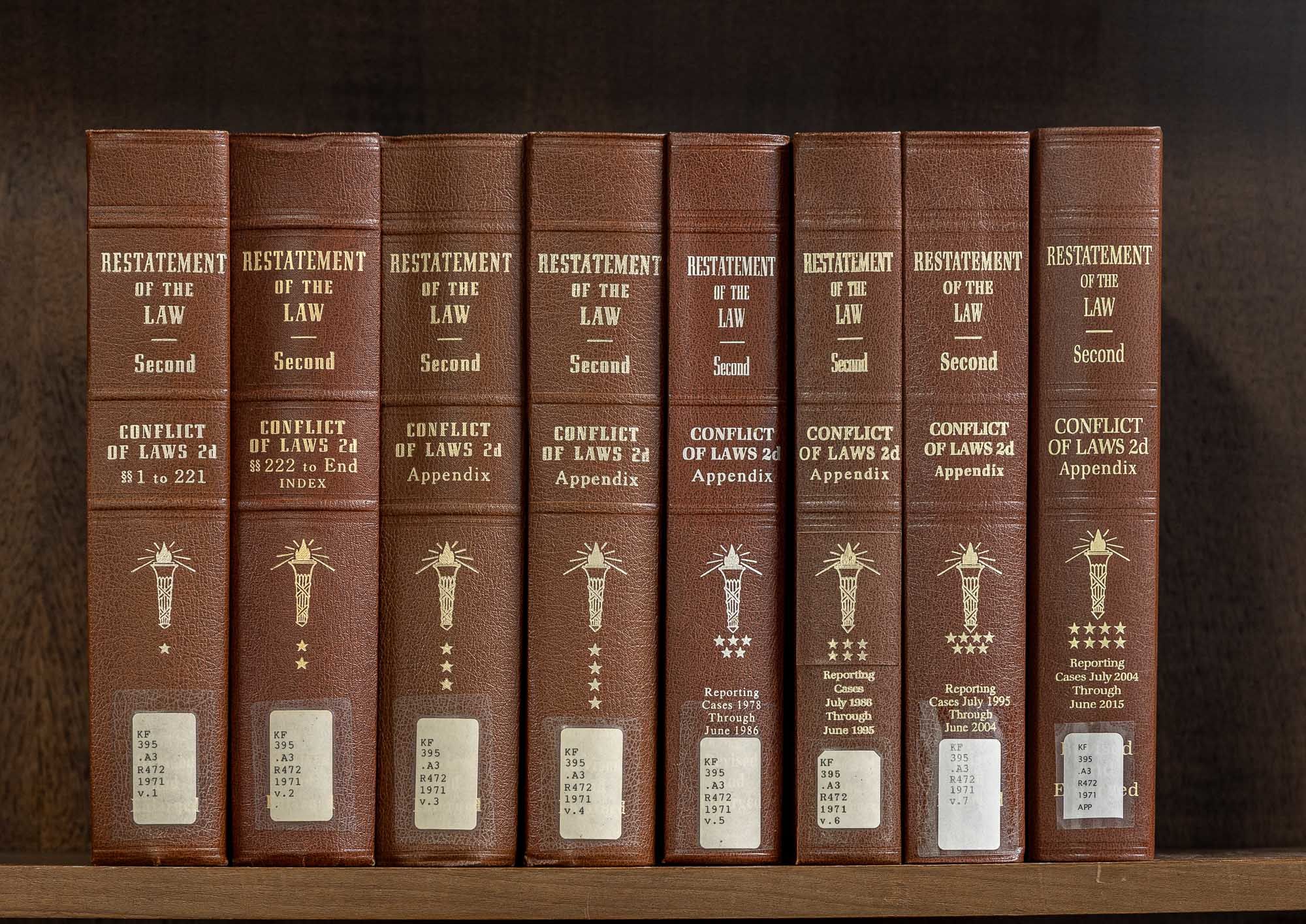 Restatement of the Law 2d Conflict of Laws & App 8 Vols. w/2021 Supp by ...