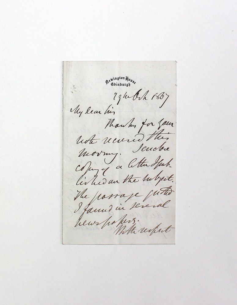 An Original Handwritten Letter Signed by Duncan MacLaren to Levi Leone ...