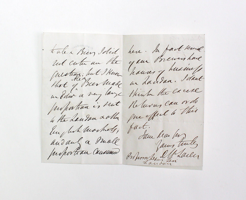 An Original Handwritten Letter Signed by Duncan MacLaren to Levi Leone ...