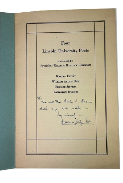 Four Lincoln University Poets ... Waring Cuney, William Allyn Hill ...