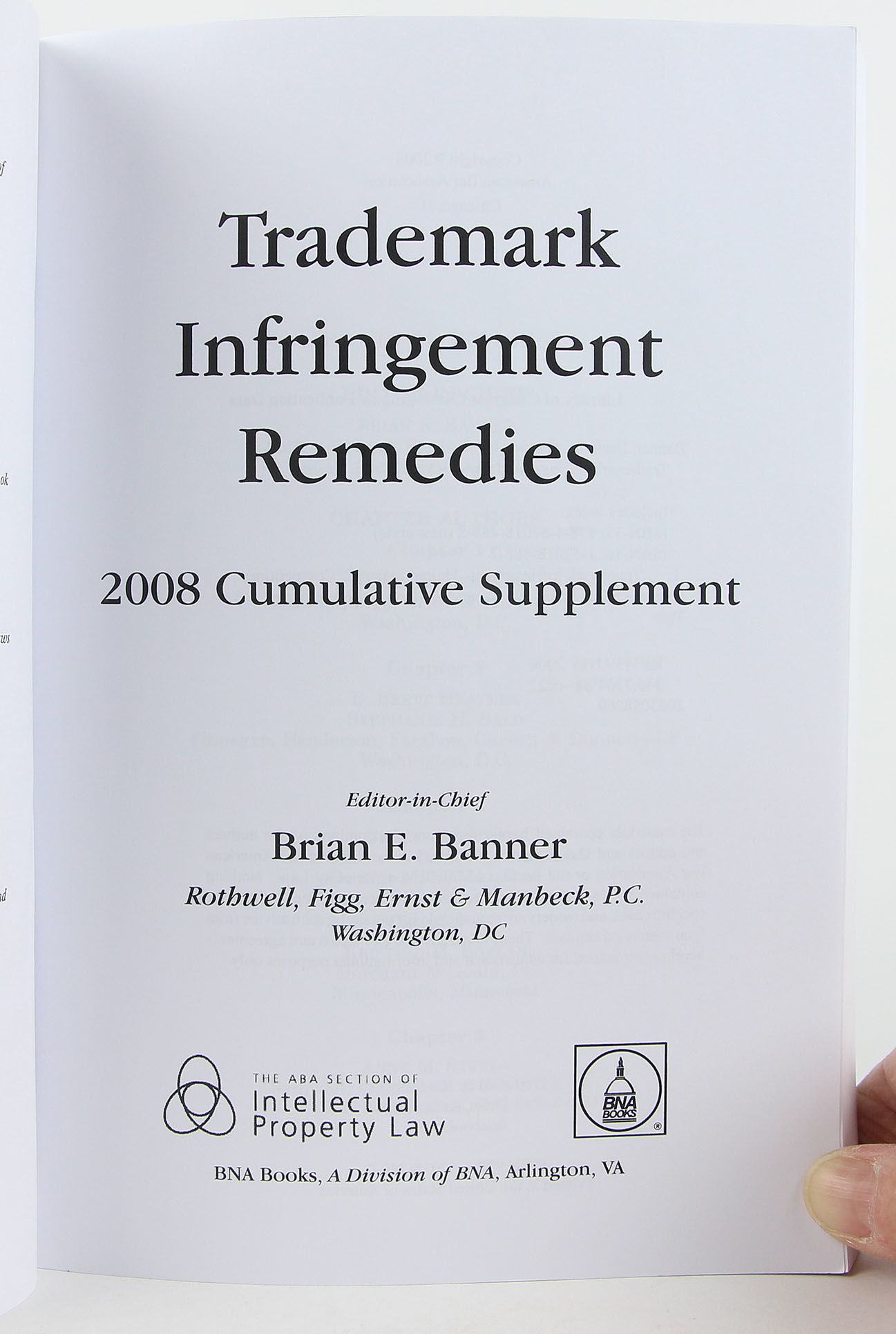 Trademark Infringement Remedies by Banner, Brian E. [Editor ...