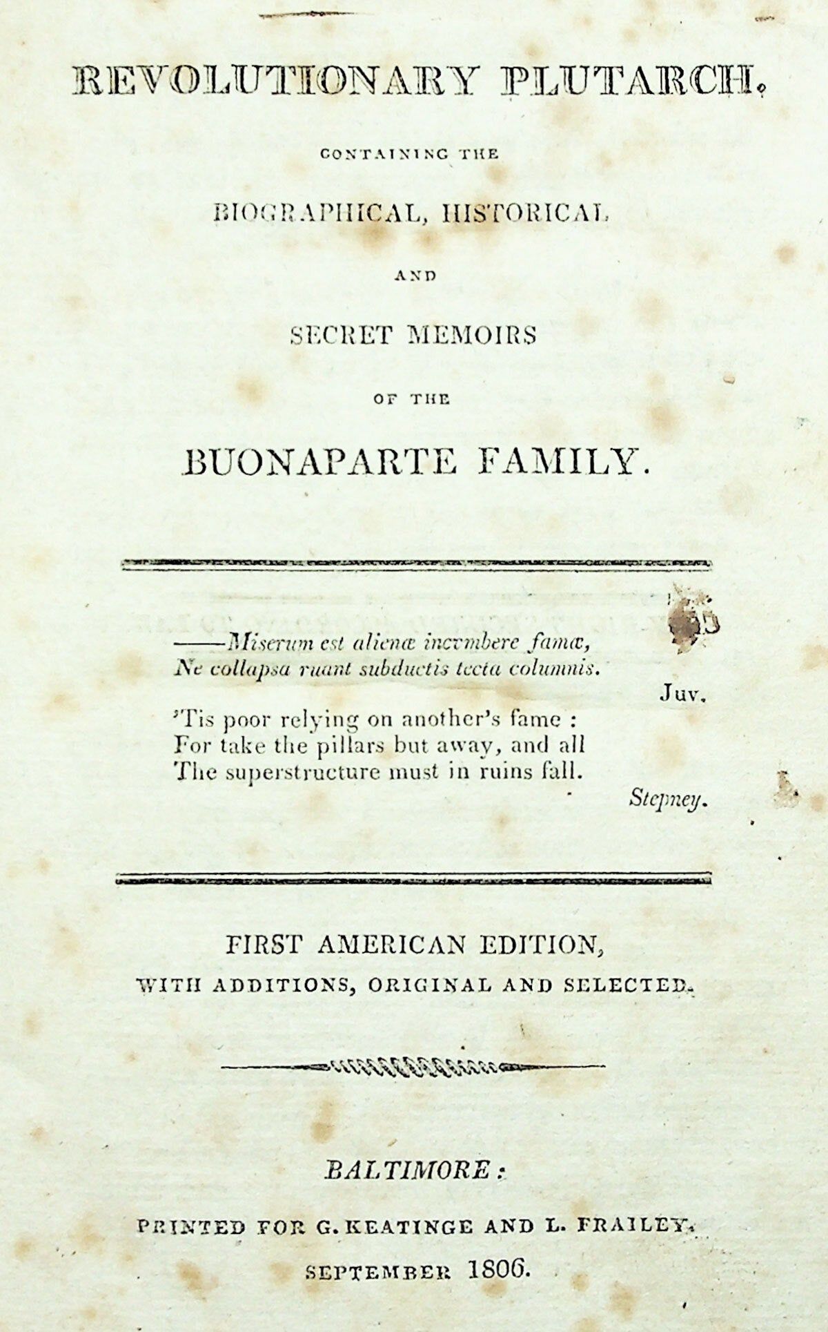 Revolutionary Plutarch. Containing the Biographical, Historical and ...