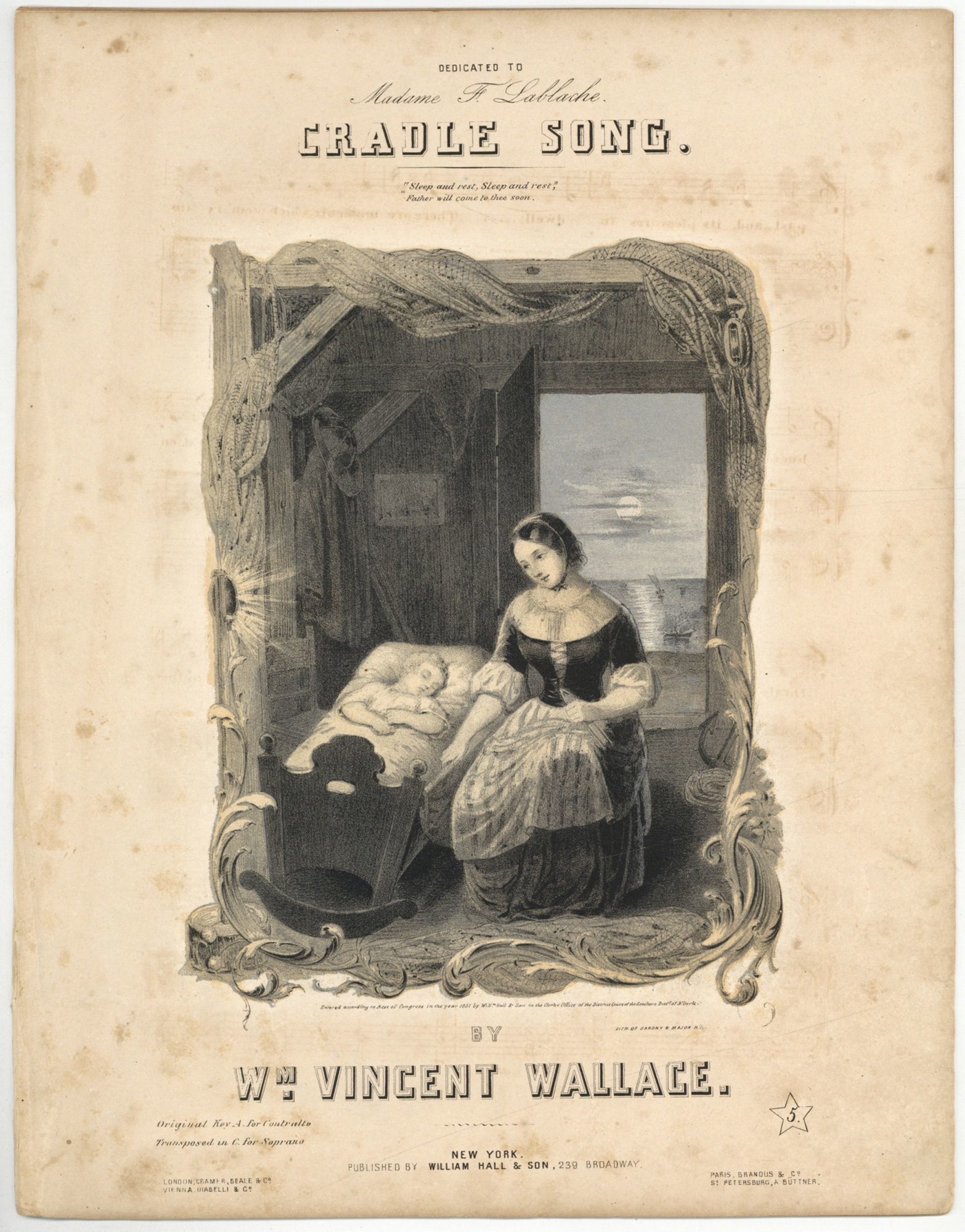 [Sheet music]: Cradle Song (Original Key A for Contralto) by TENNYSON ...