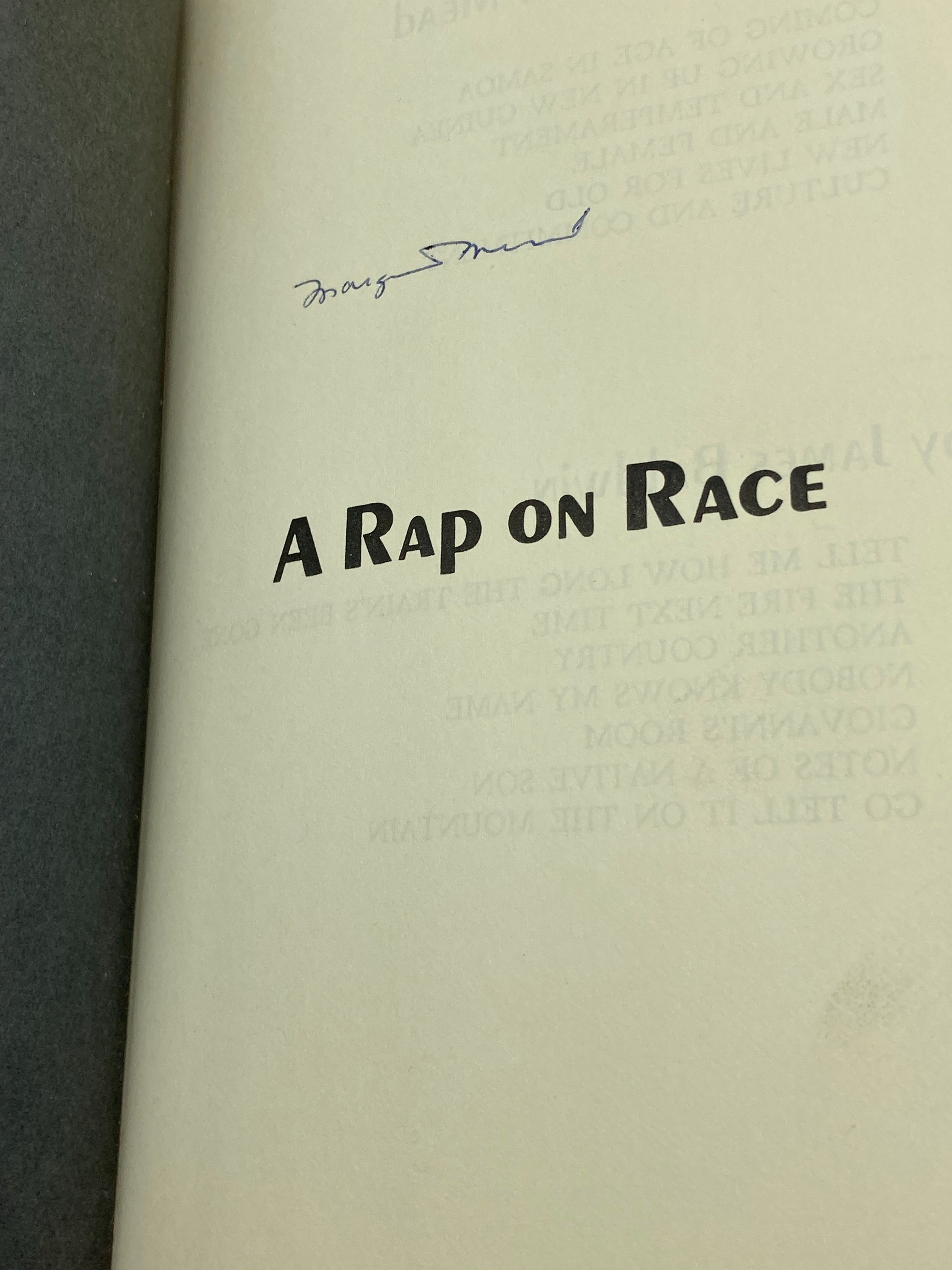 BIBLIO | A Rap on Race by Mead, Margaret; James Baldwin | | 1971 | J.B ...