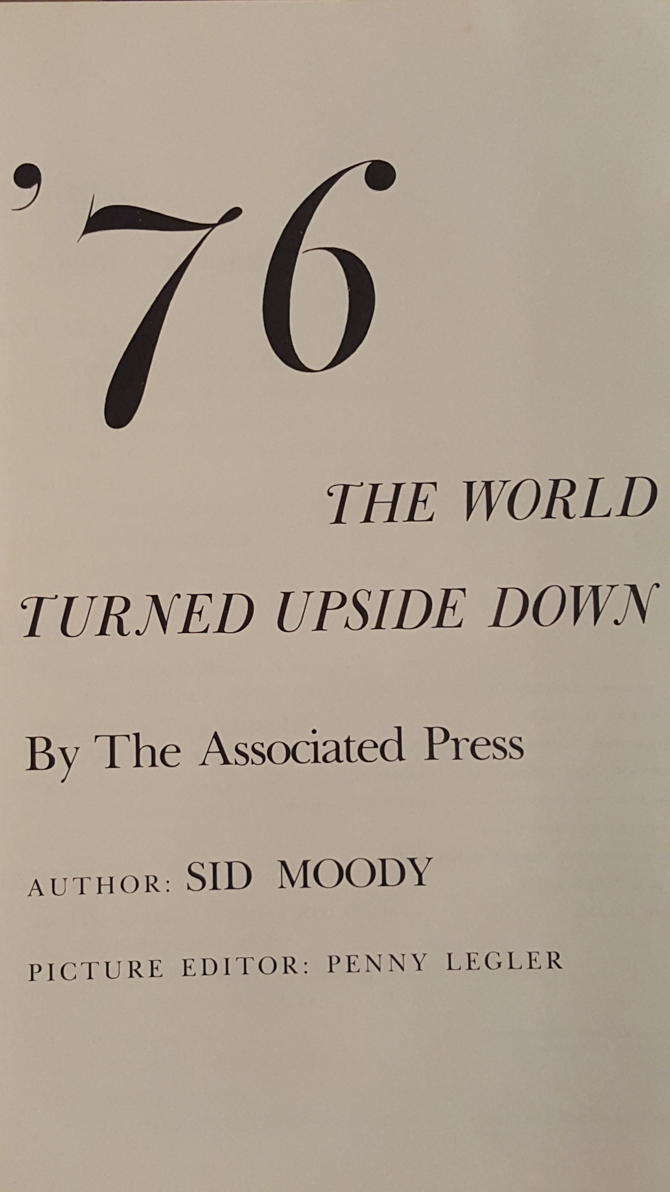 '76 The World Turned Upside Down by Sid Moody | Hardcover | 1975 | The ...