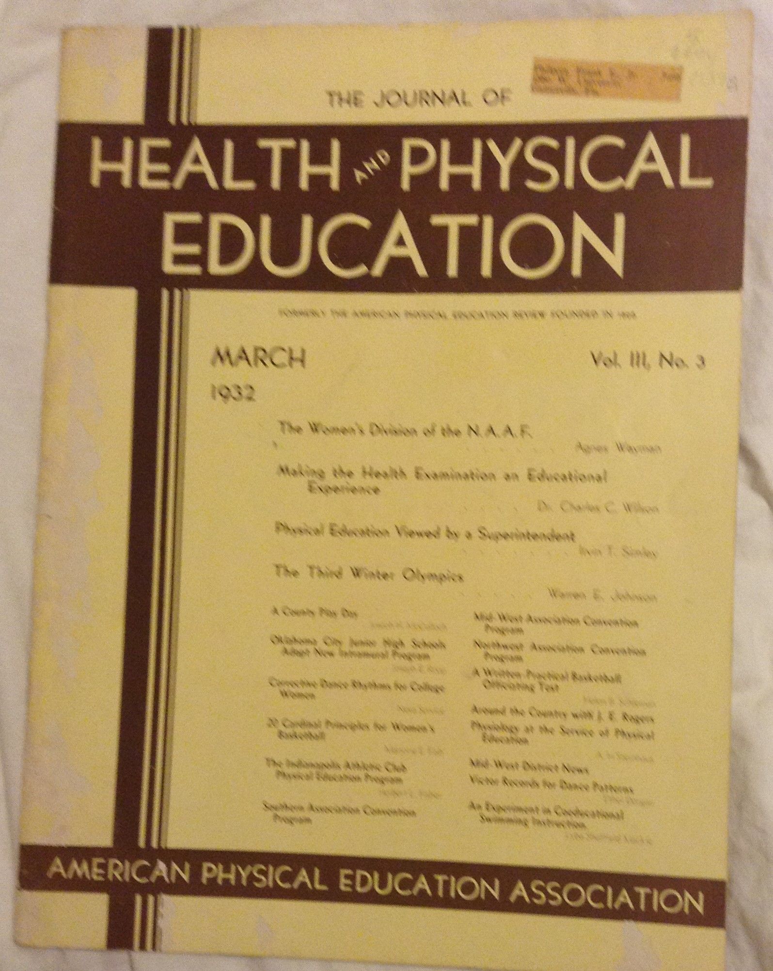 The Journal of Health and Physical Education by Editor E.D. Mitchell ...
