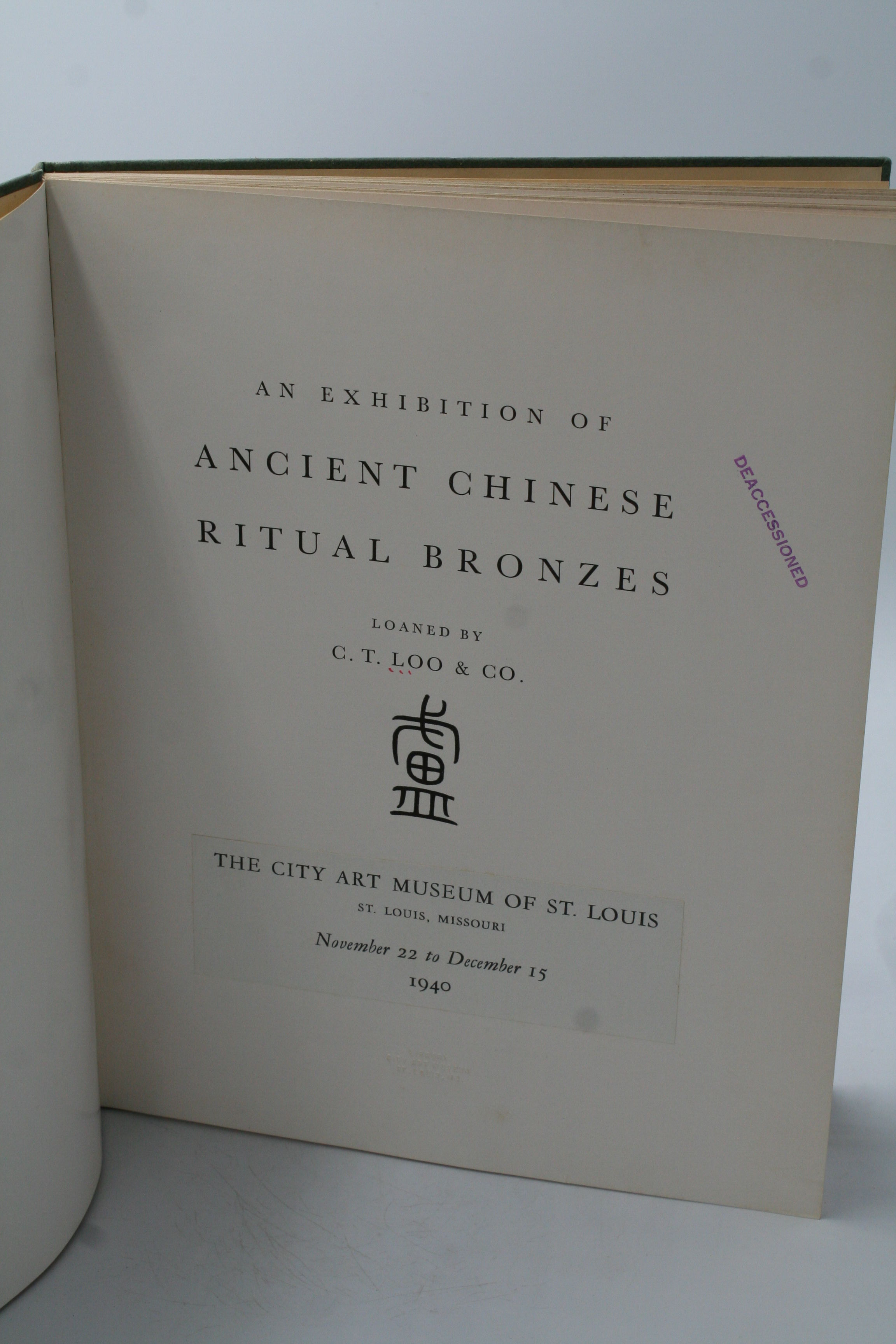 An Exhibition of Ancient Chinese Ritual Bronzes. by Loo, C. T ...