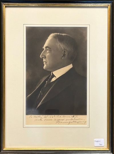 Inscribed Side Portrait of U.S. President Warren G. Harding by HARDING ...
