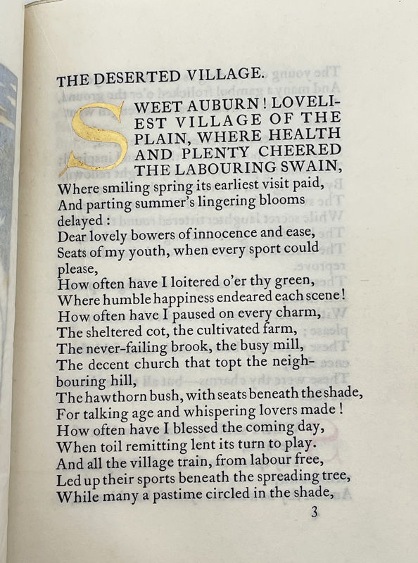 The Deserted Village. by ESSEX HOUSE PRESS. GOLDSMITH, Oliver | 1904 ...