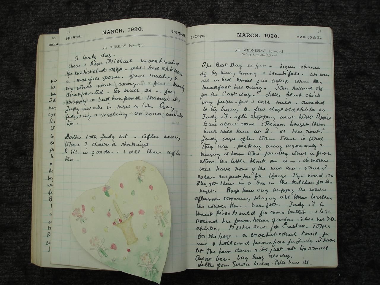 BIBLIO | 1920 ORIGINAL MANUSCRIPT DIARY OF NOTED ABSTRACT ARTIST ROGER ...