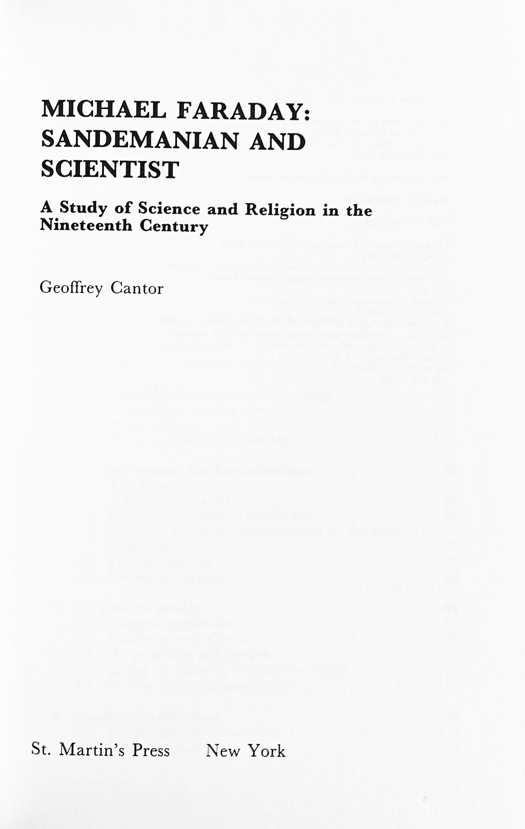 BIBLIO | Michael Faraday: Sandemanian and Scientist; a study of science ...