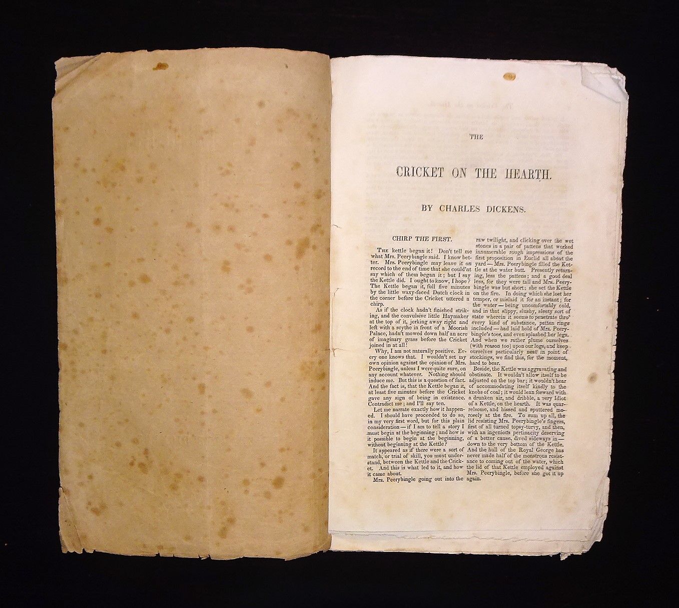 The Cricket on the Hearth by Charles Dickens - 1846 - from ...