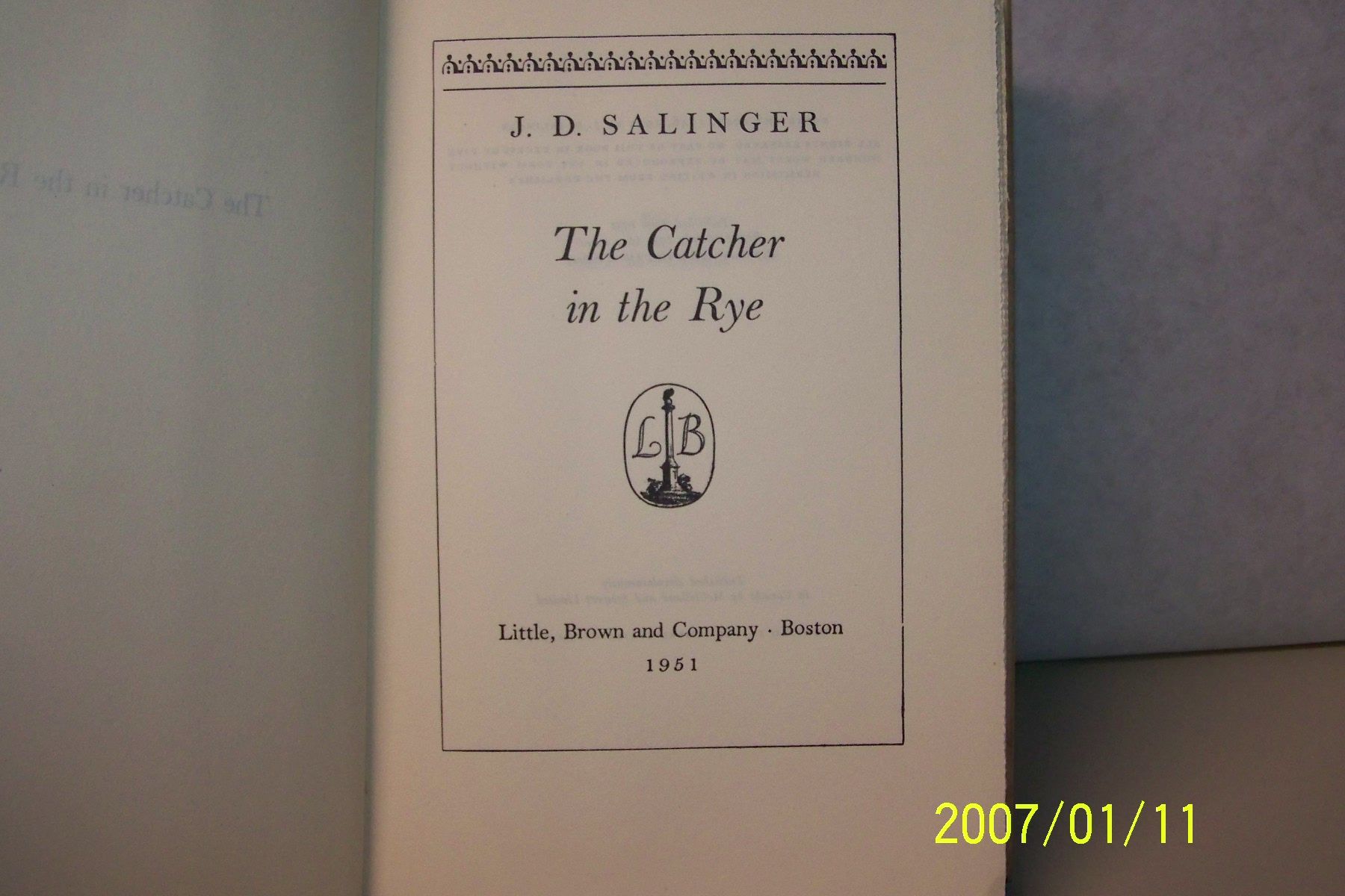 The Catcher in the Rye by Salinger, J. D | Hardcover | 1951 | Little ...