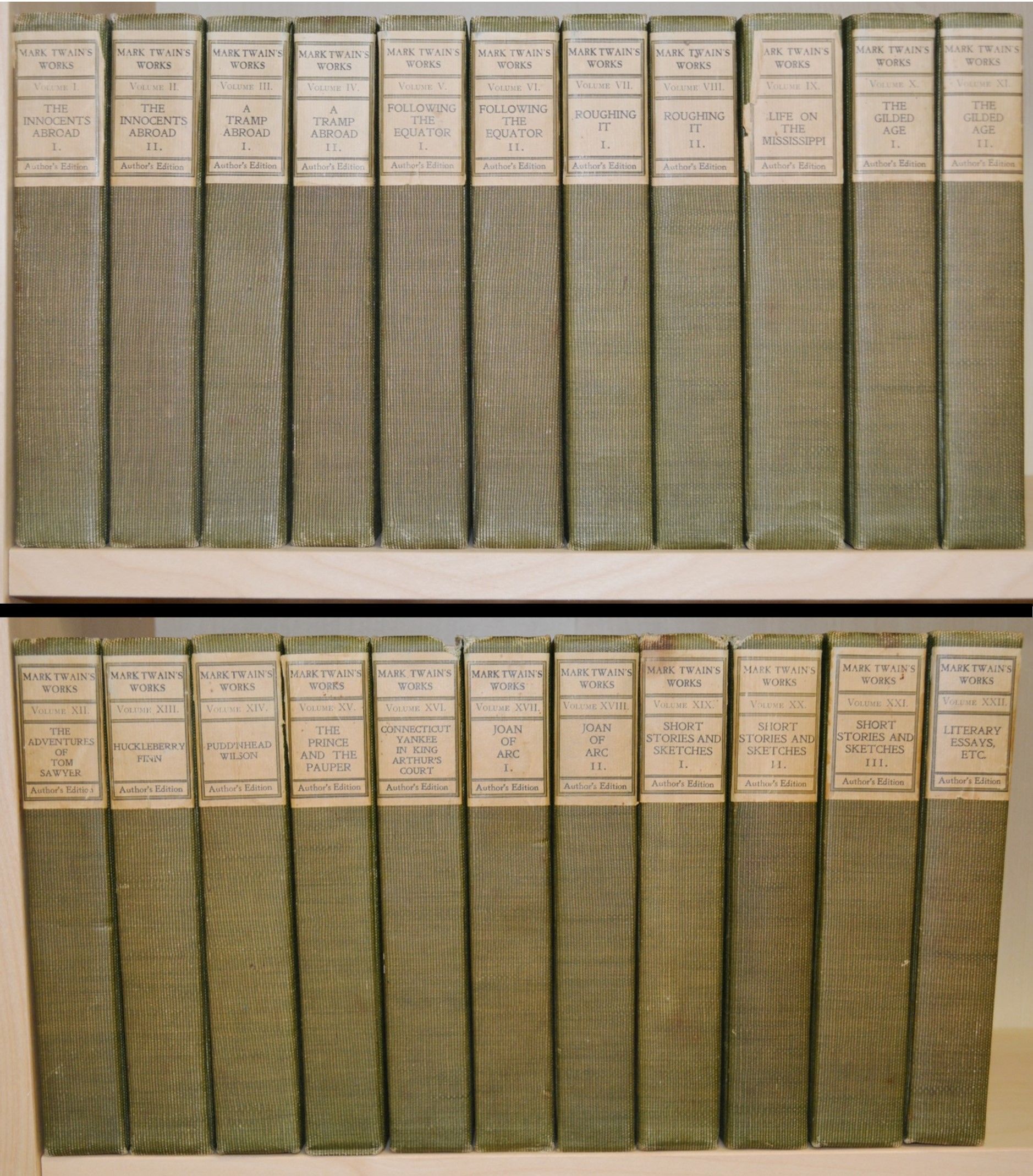 BIBLIO | The Writings of Mark Twain. Author's Edition De Luxe. (22 ...