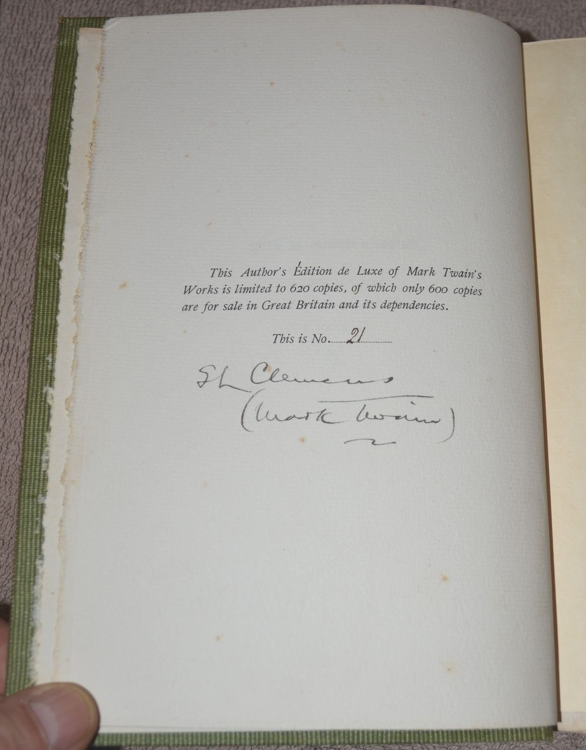 BIBLIO | The Writings of Mark Twain. Author's Edition De Luxe. (22 ...