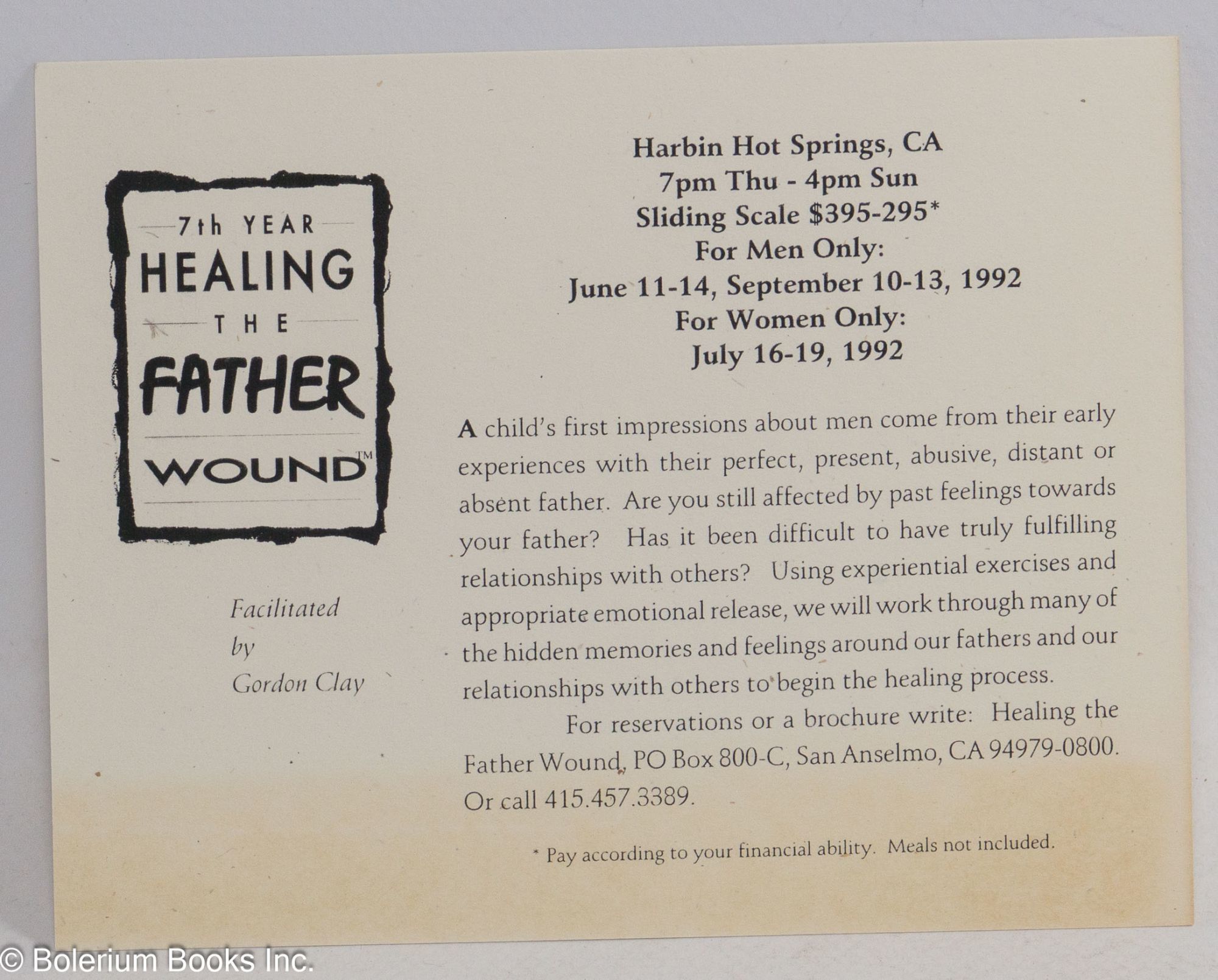 7th year healing the father wound by [Clay, Gordon] | Search for Rare ...