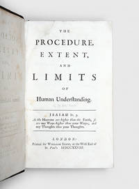 The Procedure, Extent, and Limits of Human Understanding. by BROWNE ...